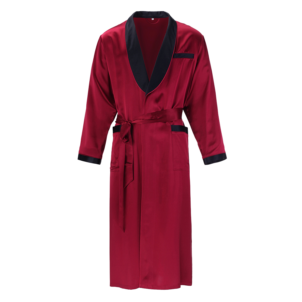 Business Contrast Long Silk Robe Lilysilk Sale